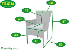Nábytek Texim Jídelní set GRANDE PASTO + 10x křeslo BALI