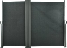 Záclona Outsunny Double Side se zavětrovacím systémem, 6L x 1,80H m, vysoce hustý 180 g/m² polyester odolný proti UV záření, šedá | Aosom
