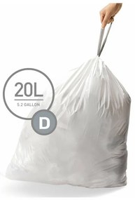 Stahovací sáčky na odpadky 20 l, typ D - 20 ks, bílá