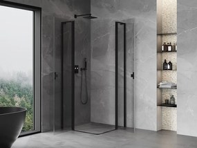 Mexen, Mexen Mist L Duo výklopný sprchový kout 95 x 95 cm, průhledný, černý - 8A4L-095-095-70-00