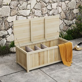 Outsunny Zahradní úložný box z dřeva s hydraulickými vzpěrami - 172L - 120L x 55W x 45H cm