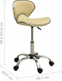 Kancelářská židle krémová umělá kůže 3088629