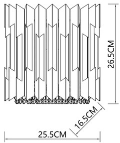 Nástěnné svítidlo Ritz, 1x křišťálové/zlaté kovové stínidlo