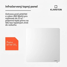 Klarstein Wonderbeam 450 Hybride, infračervený ohřívač, 60 x 60 cm, 450 W, týdenní časovač, dálkové ovládání