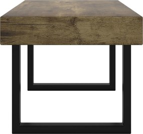 vidaXL Konferenční stolek a černý 90 x 45 x 40 cm MDF a železo [286100] Barva: světle hnědá