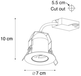 Sada 6 moderních zapuštěných bodových světel černá - Insight