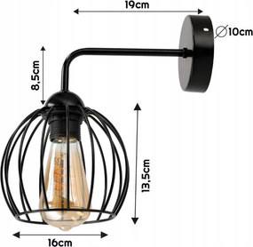 Nástěnná lampa 1x E27 LOFT edison LED nad zrcadlem drátěná koule