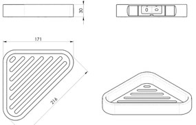 Gedy Gedy, SMART police rohová, 170x30x170mm, černá matná, 328314