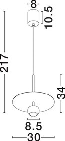 Béžové hliníkové LED závěsné svítidlo ø 30 cm Edem – Nova Luce