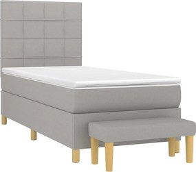 vidaXL Box spring postel s matrací 80x200 cm textil [3137109] Barva: světle šedá