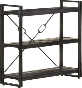 Knihovna se 3 policemi 90 x 30 x 80 cm masivní mangovník 320627