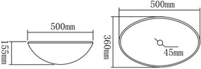 Mexen Goa, skleněné umyvadlo na desku 50 x 36 x 15,5 cm, černá, 24085070