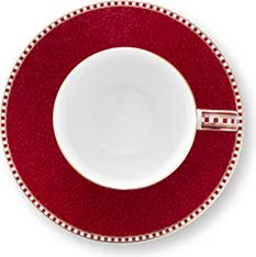 Pip Studio Blooming Tales set 2 ks espresso šálků 100 ml - tmavě červený (Porcelánové šálky na espresso v sadě 2 ks)