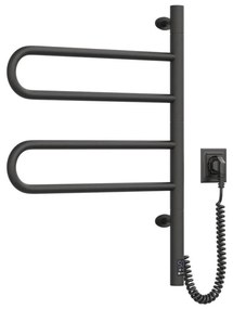 Navin Elektrický otočný sušák na ručníky s term. FOUETTE 128W/230V 64,6 cm IP44 černá 12-212033-4860