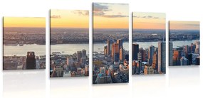 5-dílný obraz panoráma města New York