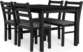 ACTONA Jídelní set stolu a čtyř židlí ALICANTE černý 110x70 cm