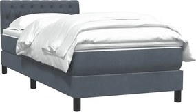 Box spring postel s matrací tmavě šedá 80x220 cm samet 3316522