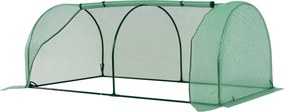Outsunny Zahradní Skleník 200x100x80 cm Zelený Tunelový Typ Skleníku se Steel Rámem a PE Krytem Malý Skleník pro Pěstování Rostlin Rajčat | Aosom