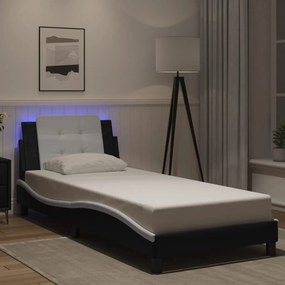 Rám postele s LED bez matrace Zadar černý a bílý 80x200 cm 3214073