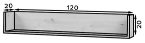 ADRK Nástěnná police JANEZ A 120, dub artisan