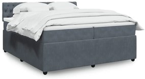 Box spring postel s matrací tmavě šedá 200x200 cm samet 3290137