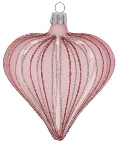 Skleněné ručně foukané vánoční ozdoby v sadě 3 ks 9 cm Heart – Ego Dekor