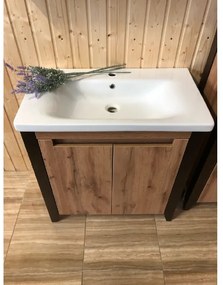 Kingsbath Queen 65 Wotan Oak koupelnová skříňka s umyvadlem