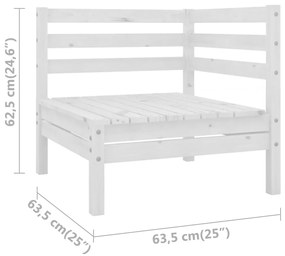 vidaXL Marketos Zahradní rohová pohovka bílá masivní borové dřevo