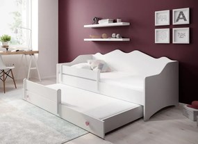 Dvojitá postel s matracemi EMKA II Pink, White 160x80