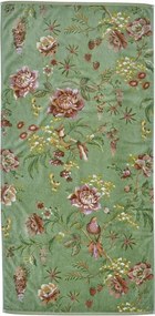 Pip Studio ručníky z bavlněného froté Secret Garden, zelené (Luxusní ručníky z bavlněného froté v designu Secret Garden v zelené barvě)
