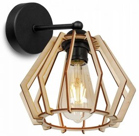 Nástěnná lampa TIMBER s dřevěným stínidlem