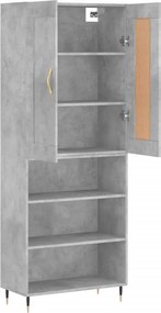 Skříň highboard betonově šedá 69,5x34x180 cm kompozitní dřevo 3200053