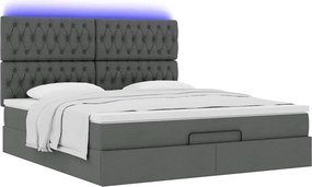 Osmanský rám postele s matrací tmavě šedá 160x200cm textil 3314101