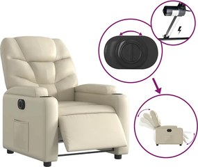 Elektrické polohovací křeslo krémové umělá kůže 3204645