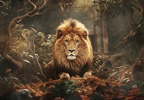 Postershop Fototapeta vliesová: Animals Cats Lion - 152,5x104 cm