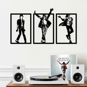 DUBLEZ | 3 dílný dřevěný obraz - Michael Jackson | Obraz
