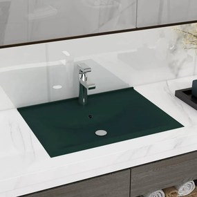 Luxusní umyvadlo otvor na baterii tmavě zelené 60x46cm keramika 147025