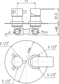 Slezák - RAV Vanová/sprchová baterie 2-cestná s podomítkovým tělesem NIL - , Metal Grey lesk