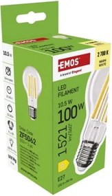 Emos lighting LED žárovka Filament A60 / E27 / 10,5 W (100 W) / 1521 lm / teplá bílá 1525743206