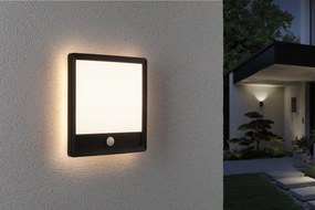 P 94665 LED venkovní panel Lamina vč. pohybové čidlo IP44 hranaté 250x250mm 3000K 14,5W 230V černá umělá hmota - PAULMANN