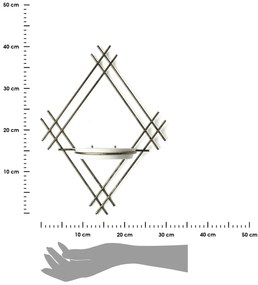 NÁSTĚNNÝ DRŽÁK NA KVĚTINÁČ EVELIN 41X31X26 CM ZLATÁ