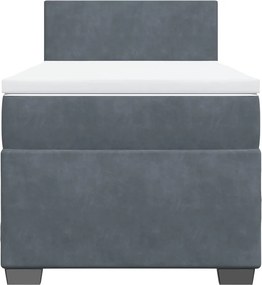 Box spring postel s matrací tmavě šedá 90x200 cm samet 3288505