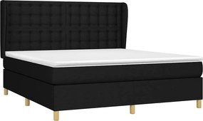 Box spring postel s matrací černá 160x200 cm textil 3128855