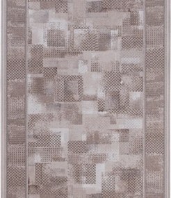 AKCIA: 400x100 cm Protišmykový behúň na mieru Tribe 37 Khaki - obšitý zo všetkých strán, hnedá, chodba / predsieň, Associated Weavers