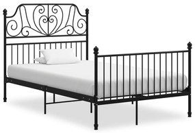 Rám postele černý kov 120 x 200 cm,  324847