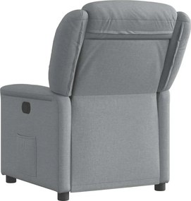 Elektrické polohovací křeslo světle šedé textil 3303174