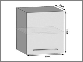 Kuchyňská skříňka Belini horní 60 cm dub sonoma  TOR SG60/1/WT/DS/0/B1