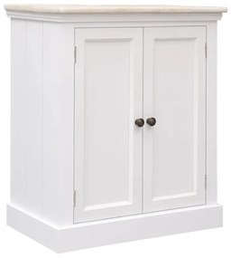 5dílná sada koupelnového nábytku masivní dřevo bílá - Default Title