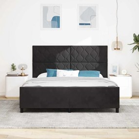 Postel s boxspringem s čelo Černá 180 x 200 cm samet 3345025