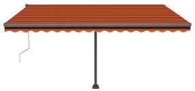 Automatická markýza LED a senzor větru 450x300 cm oranžovohnědá,  3069775